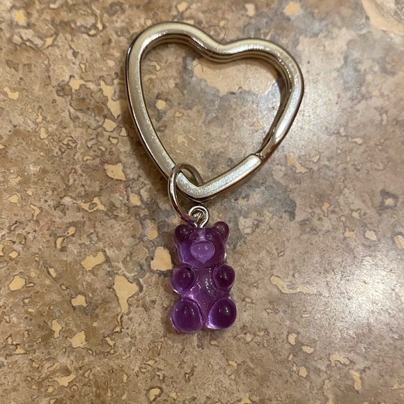 Accessories | Heart Keychain With Purplegummy Bear | Poshmark